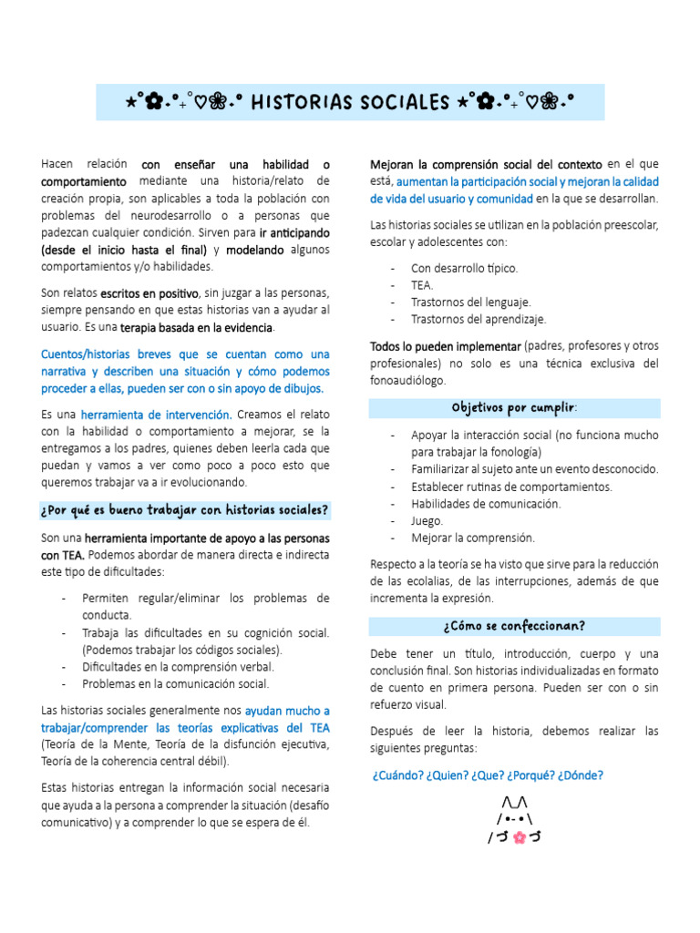 Historias Sociales | PDF | Comportamiento | Espectro autista