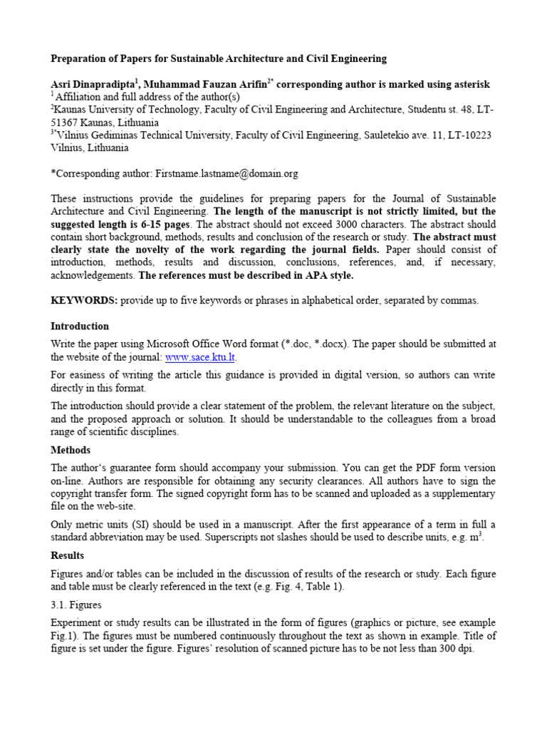 Instructions For Authors | PDF | Data | Citation