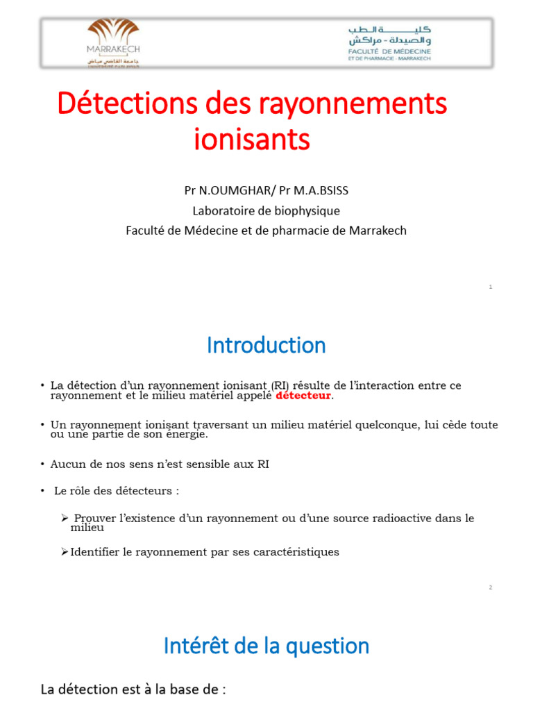 Détections Des Rayonnements Ionisants | PDF | Radioactivité ...