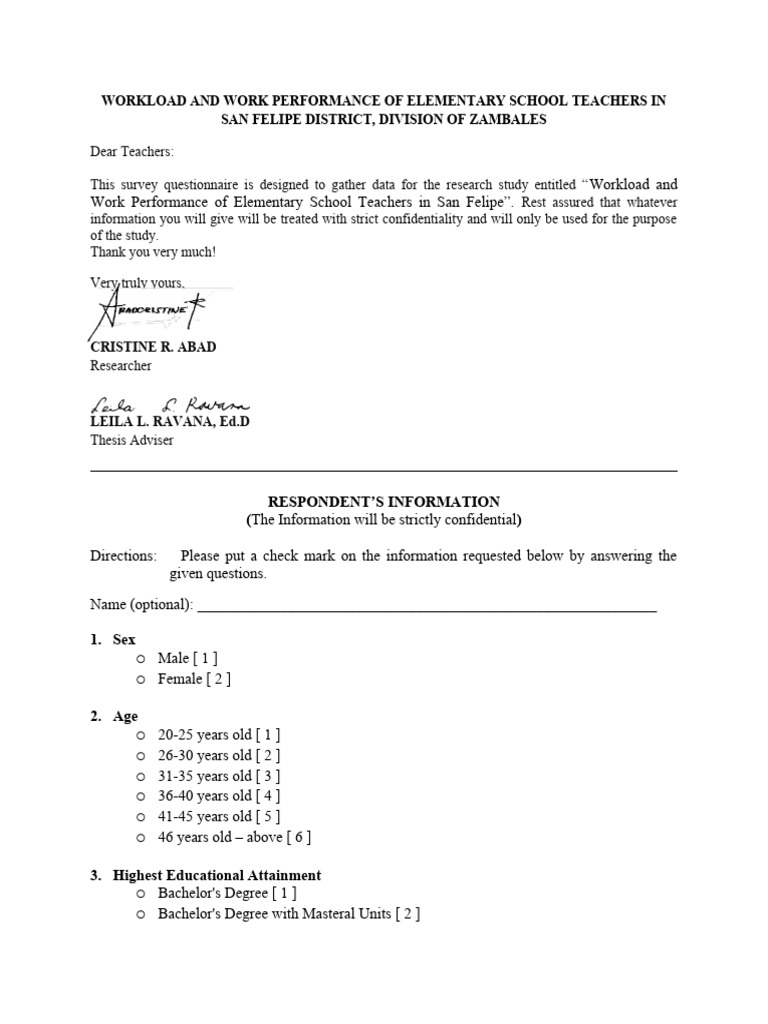 Survey Questionnaire With Ledger | PDF | Learning | Cognition