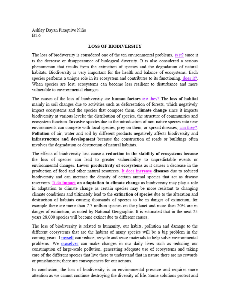 Finally Project B1.6 - 2 | PDF | Habitat Destruction | Ecosystem