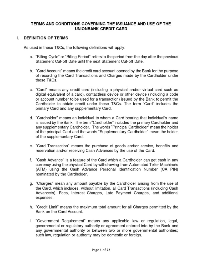 UBP CC Terms and Conditions | PDF | Credit Card | Visa Inc.