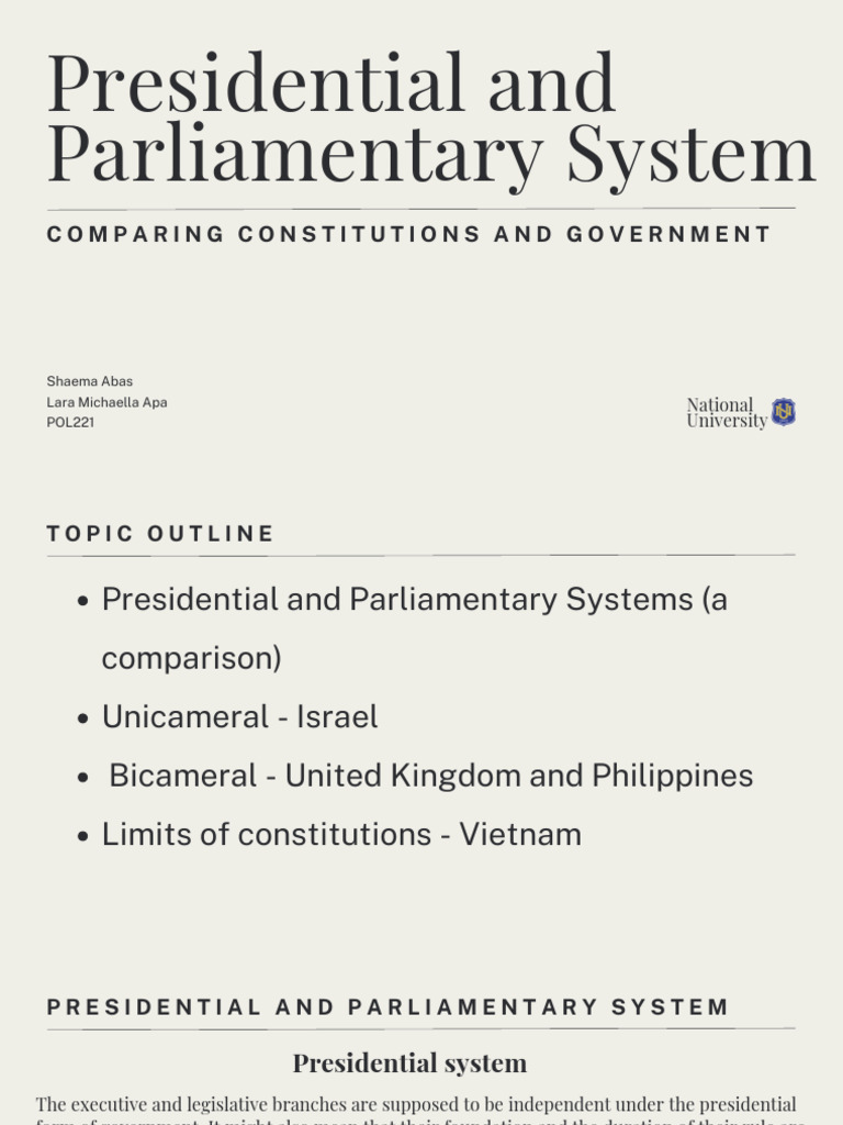 Comparing Presidential and Parliamentary Systems | PDF | House Of ...