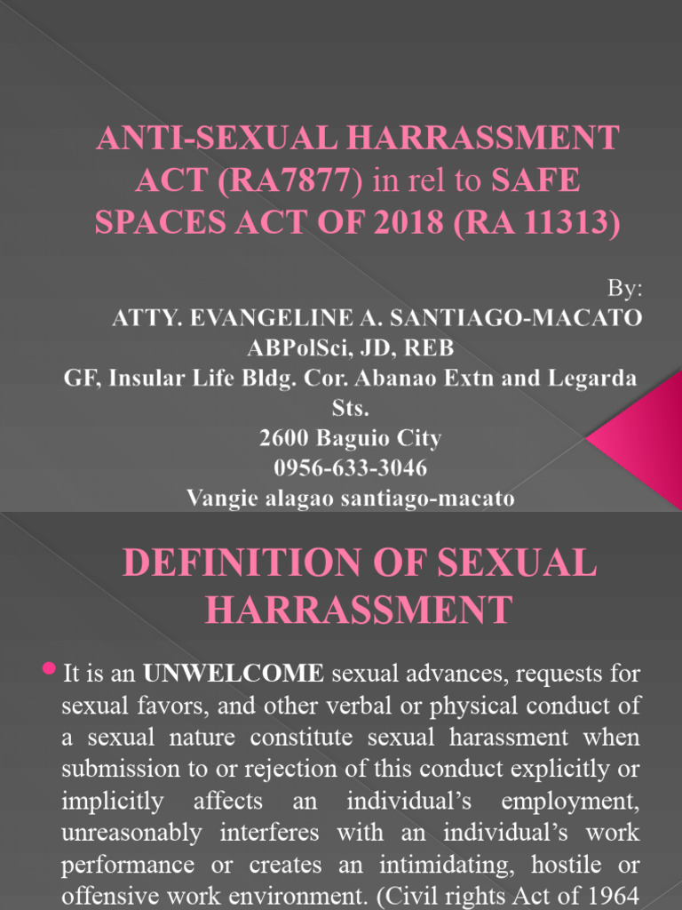 RA 7877 Sexual Harrassment | PDF | Sexual Harassment | Harassment
