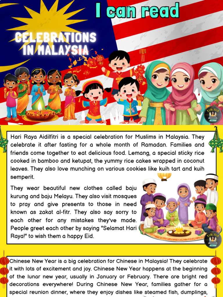I Can Read-Celebrations in Malaysia (Reading Cards) | PDF