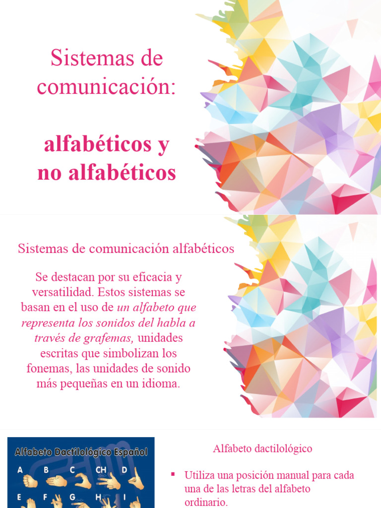 Clase 25-Anexo 1 - PPT SISTEMAS DE COMUNICACION ALFABETICOS Y NO ALF. | PDF | Comunicación ...