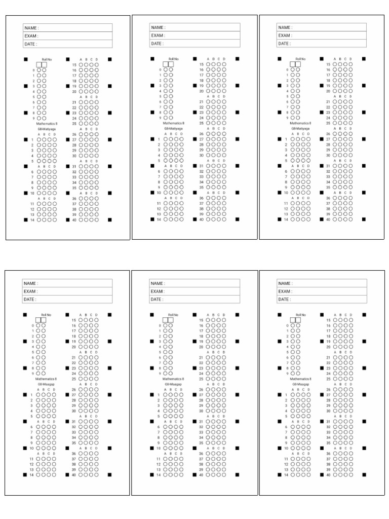 Evalbee Answer Sheets | PDF