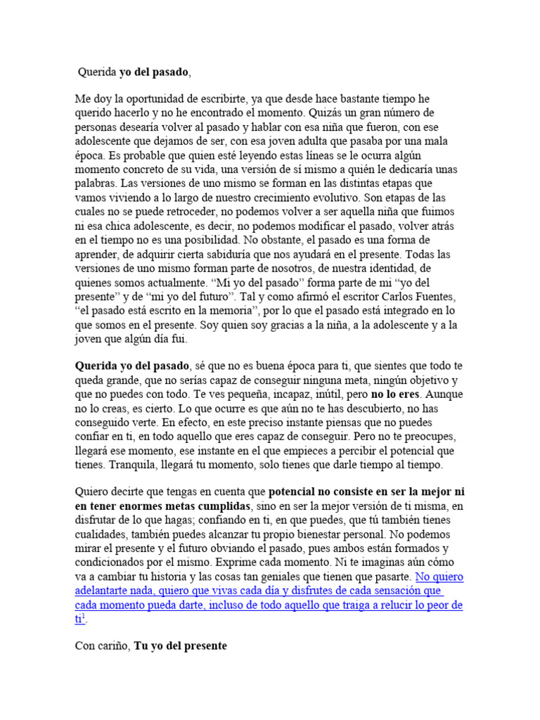 Querida Yo Del Pasado | PDF