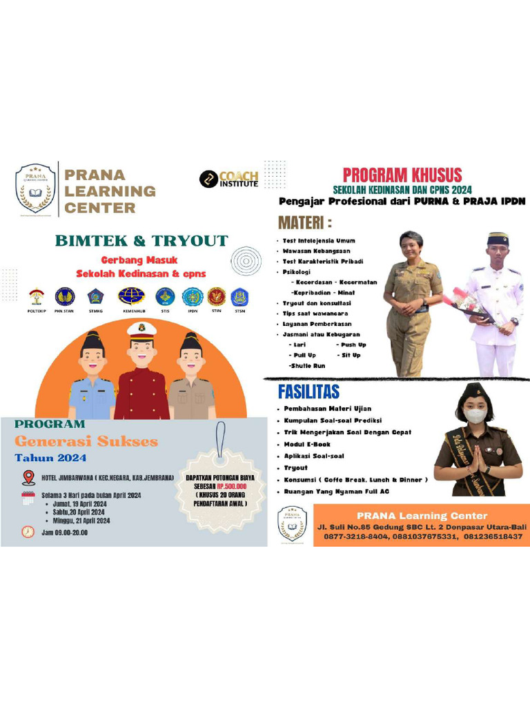 Contoh E-BROSUR PRANA LEARNING CENTER | PDF