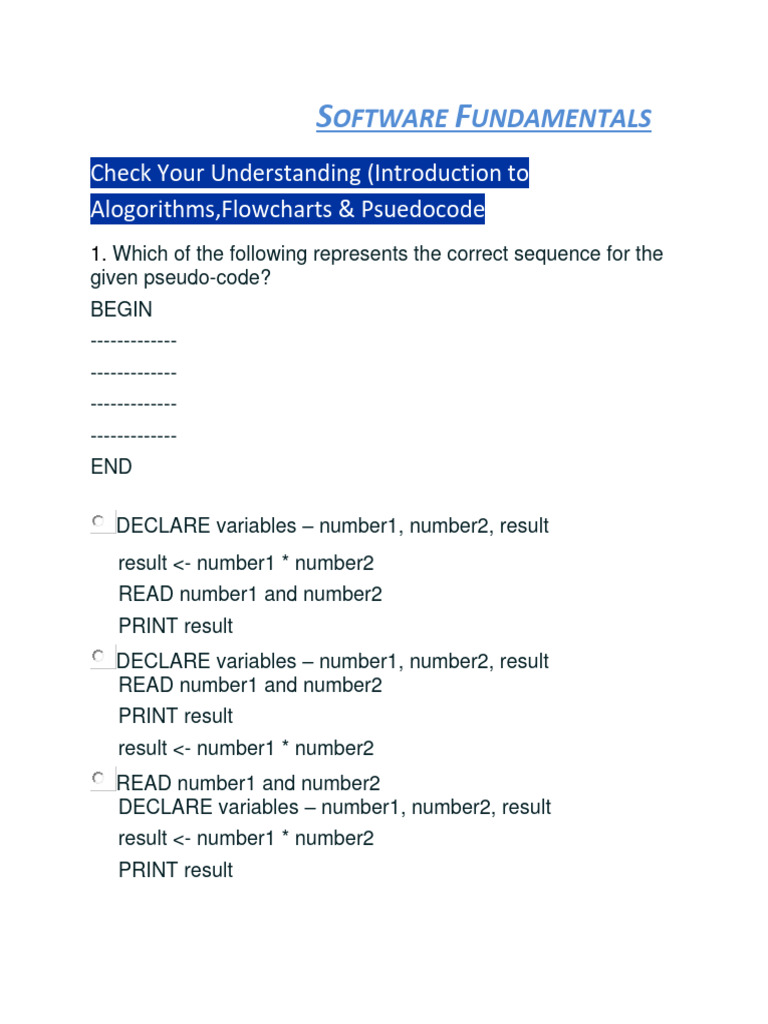 Software Fundamentals | Download Free PDF | Control Flow | Algorithms ...