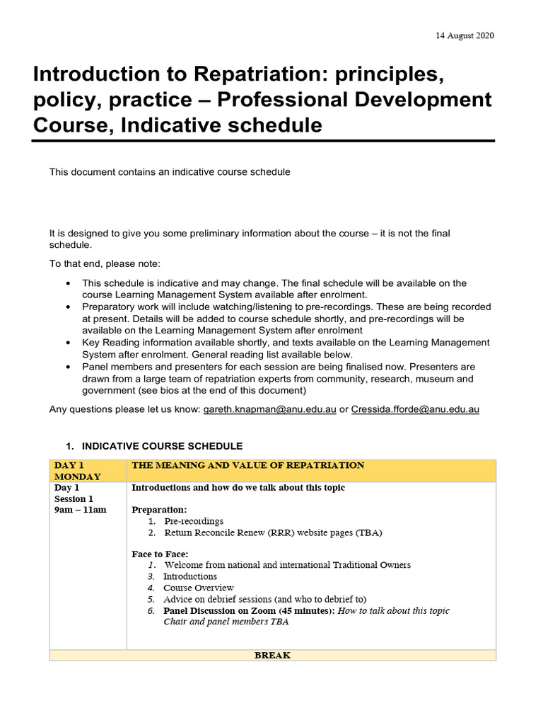 Indicative PD Course Outline 2021 | PDF