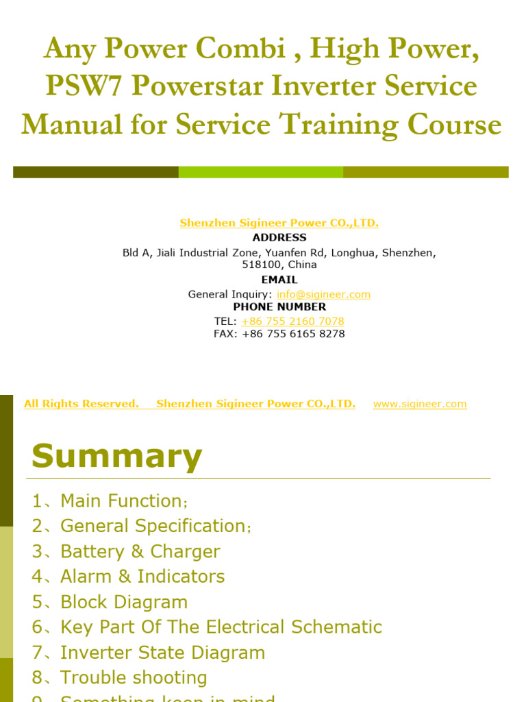 Sigineer Power Any Power Combi High Power PSW7 Powerstar Inverter ...