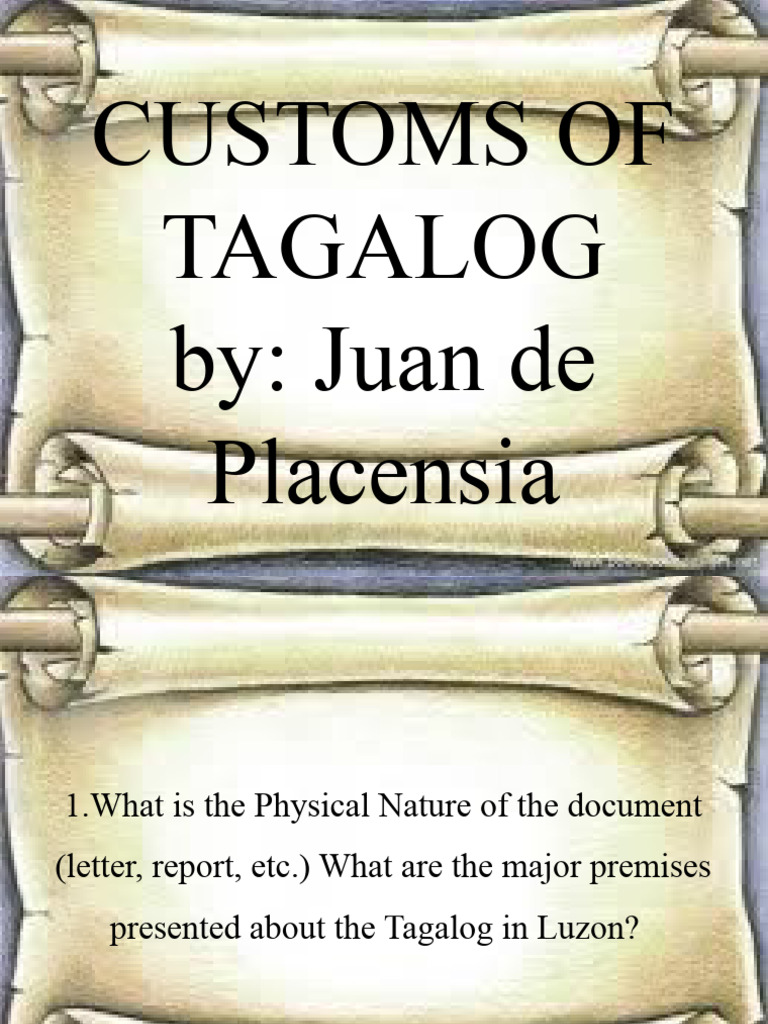 Customs of Tagalog | PDF