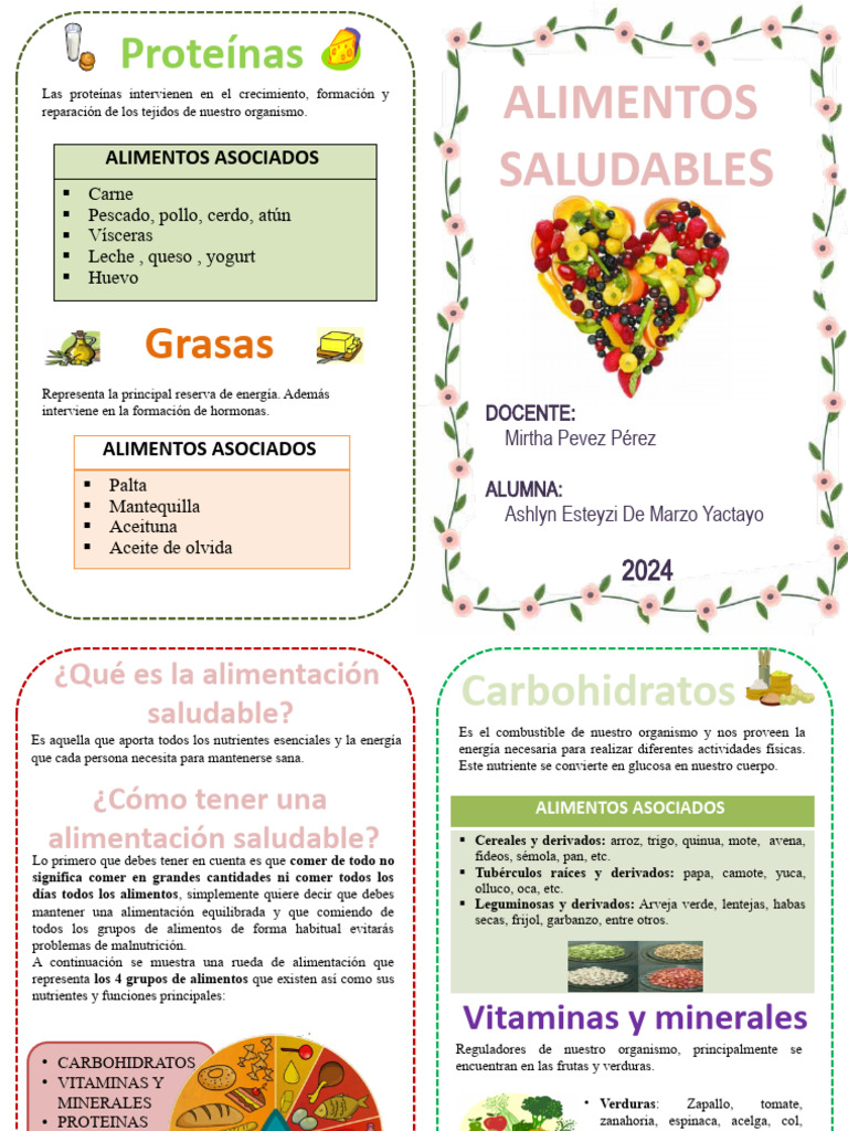 Diptico Ashlyn Alimentos Saludables - 094359 | PDF | Alimentos | Vegetales