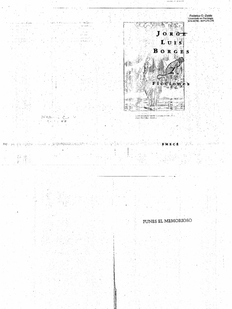 Borges, J. L. (1949) - "Funes El Memorioso". en Obras Completas. I ...