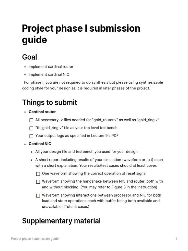Project Phase I Submission Guide Pdf Phase Waves Computer Science
