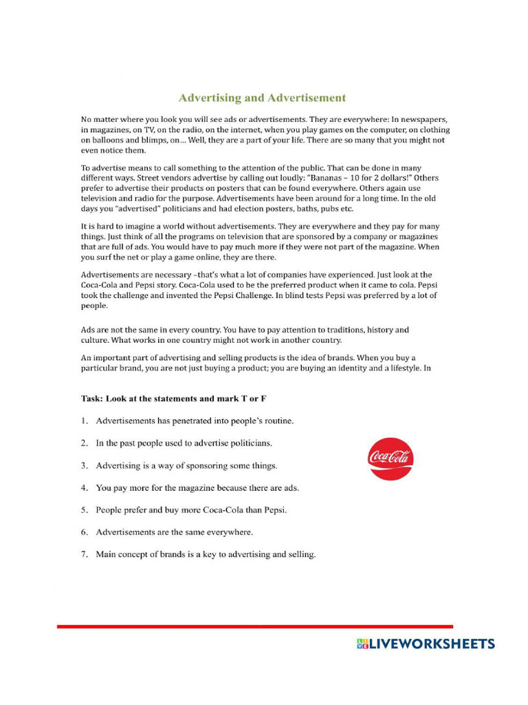 B1 Reading Advertising | PDF