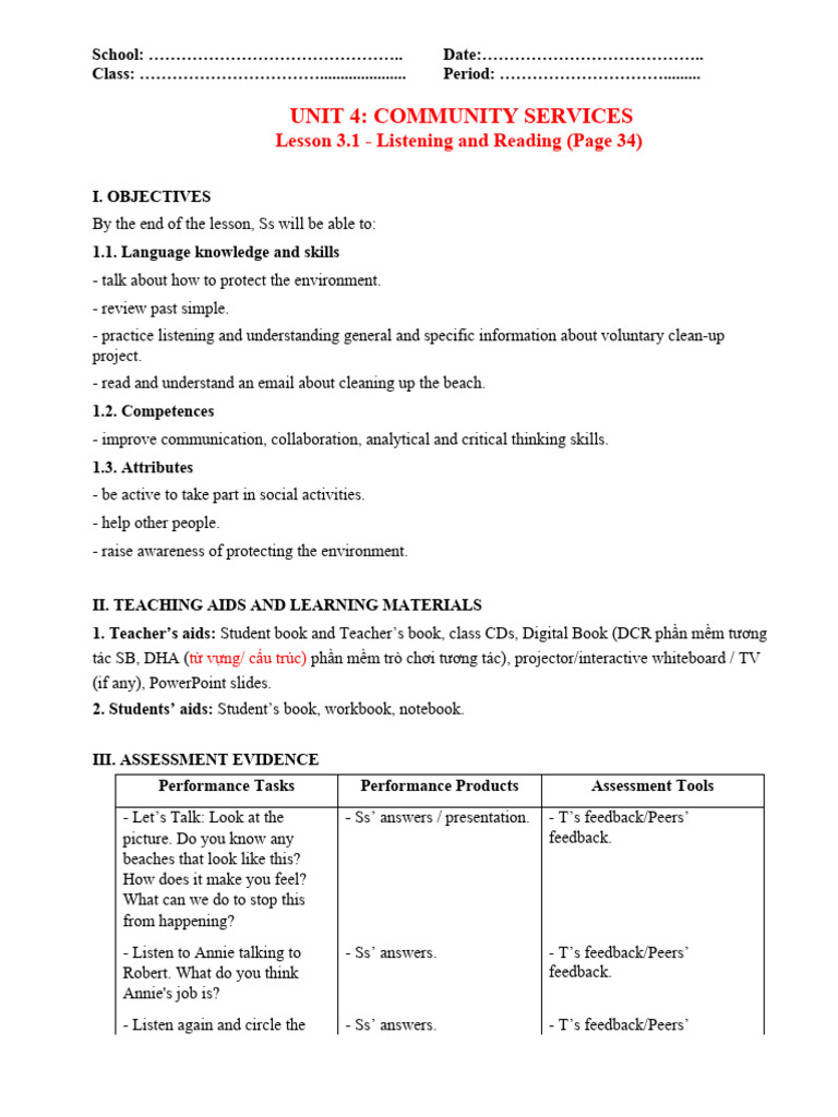 UNIT 4 - LESSON 3 - PART 1 - Listening and Reading | PDF | Behavior ...