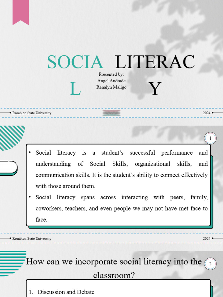 Social Literacy Report | PDF | Literacy | Inclusion (Education)
