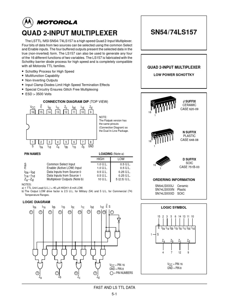 74LS157 | PDF | Logic Gate | Electrical Circuits