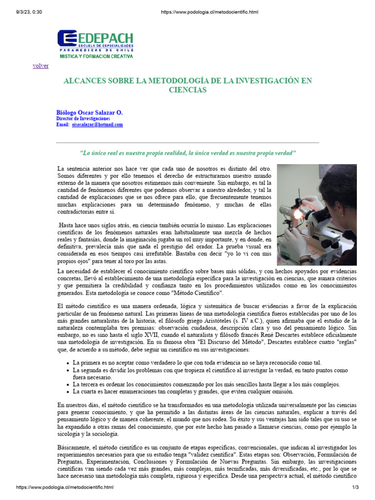 Alcances Sobre La Metodología de La Investigación en Ciencias | PDF | Método científico | Science