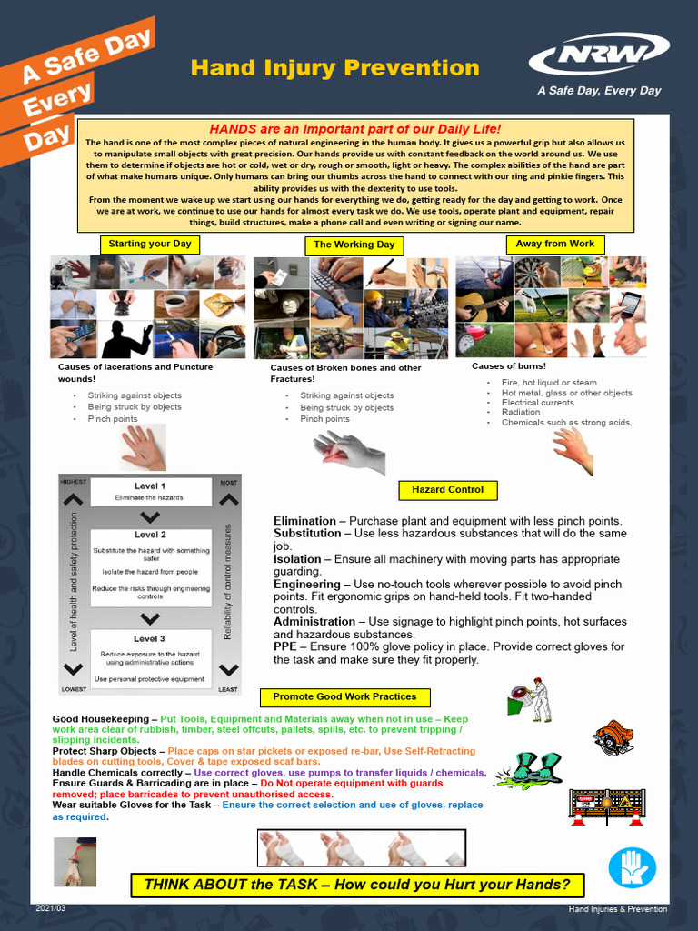 Toolbox Topic - Hand Injury & Prevention | PDF | Hand | Glove