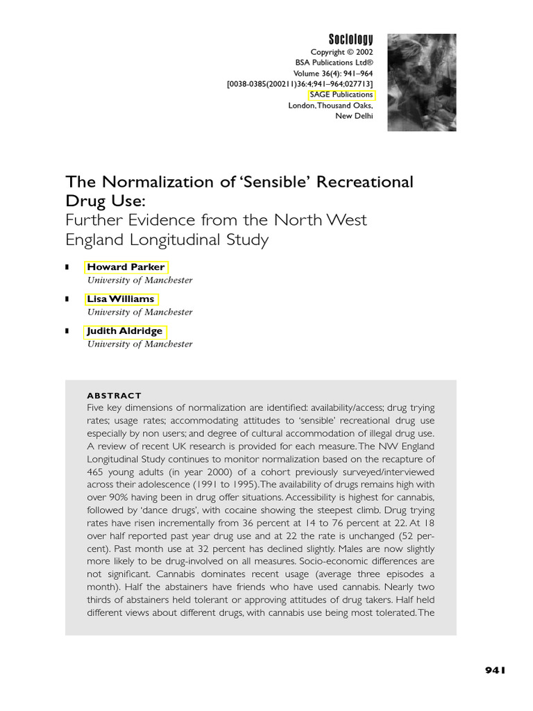 Dokumen Tips The Normalization of Sensible Recreational Drug Use | PDF ...