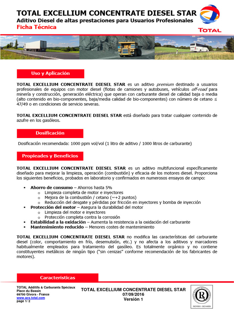 Excellium Concentrate Diesel Star | PDF | Combustible diesel ...