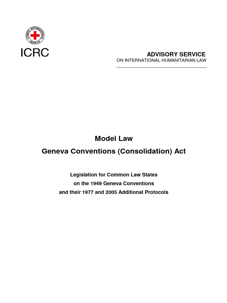 Geneva Conventions Additionnal Protocols Model Lawi | PDF | Geneva ...