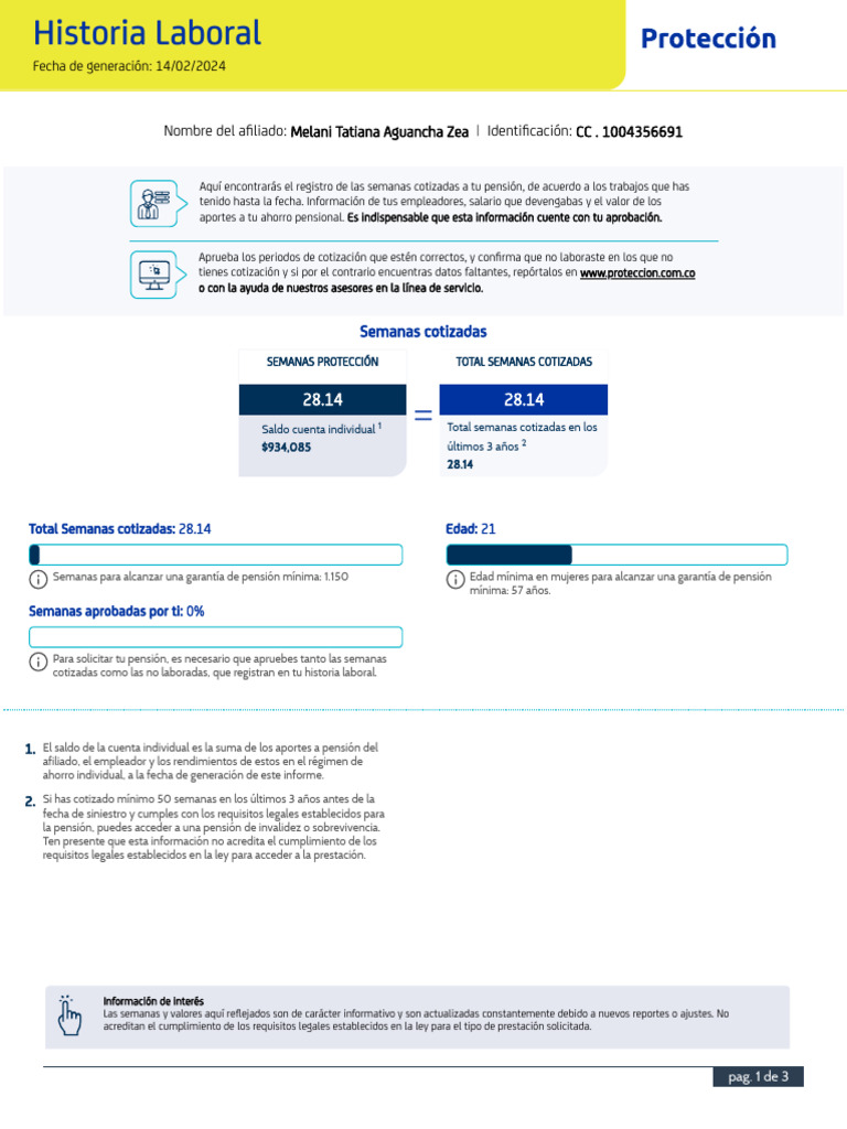 Historialaboral | Descargar gratis PDF | Pensión