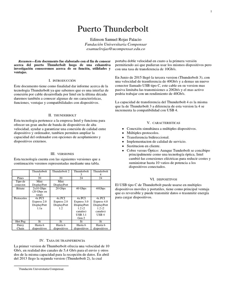 Thunderbolt | PDF | USB | Hardware de la computadora