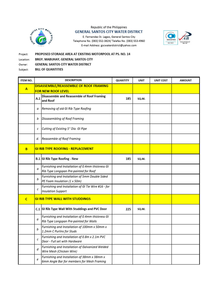 2F For Existing Motorpool at PS No. 14 R3 | PDF | Building Engineering | Materials