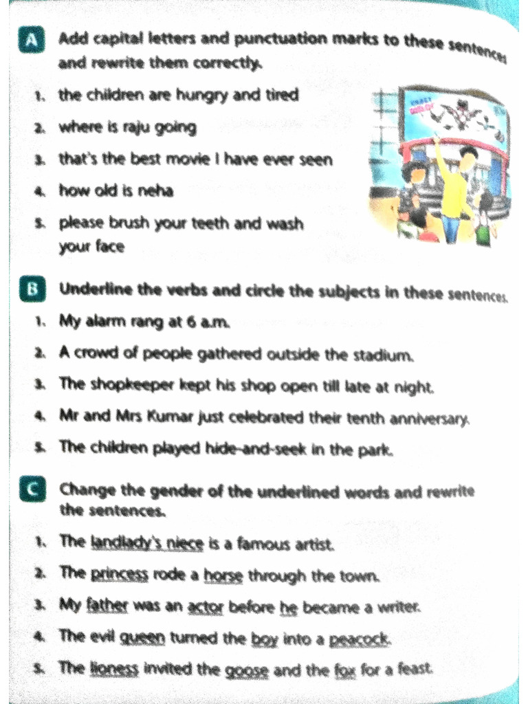 Grammar Revision STD 5 | PDF