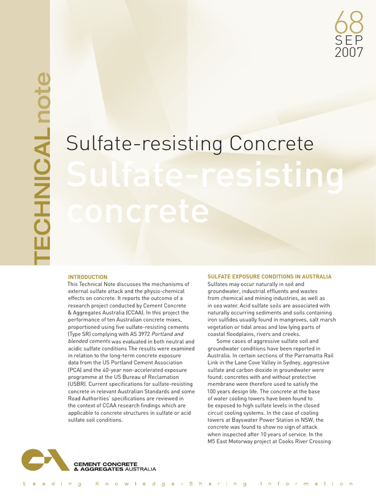 Sulfate Resisting Concrete | PDF | Concrete | Cement