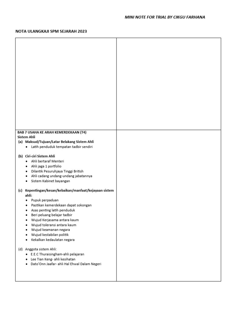 Nota Ulangkaji Trial SPM 2023 | PDF