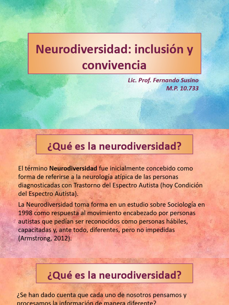 Neurodiversidad: Inclusión y Convivencia | PDF | Espectro autista ...