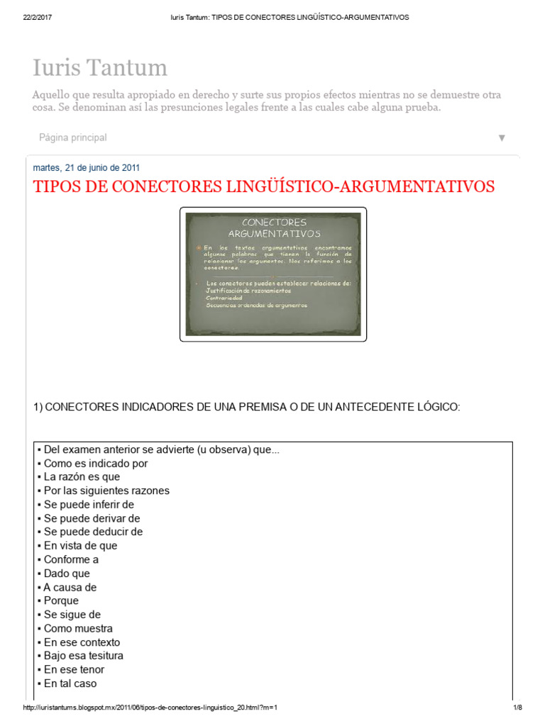 Tipos de Conectores Lingüístico-Argumentativos | PDF | Inferencia