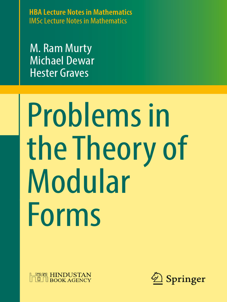 Dokumen - Pub - Problems in The Theory of Modular Forms 978 981 10 2651 ...