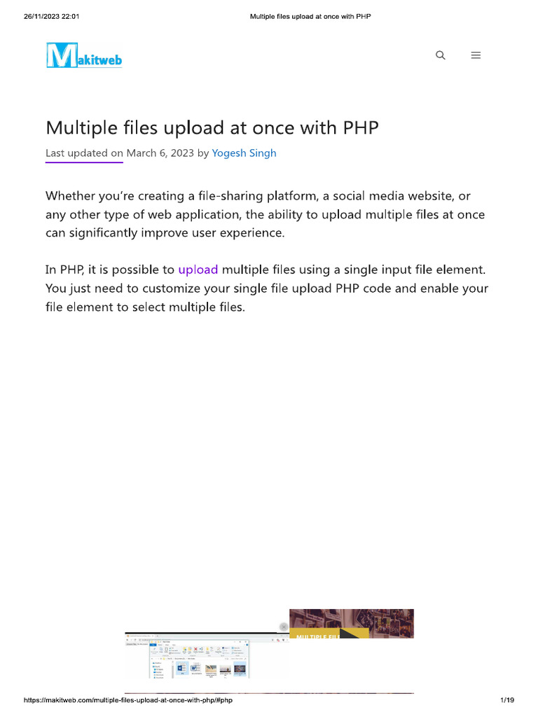 Multiple Files Upload at Once With PHP | PDF