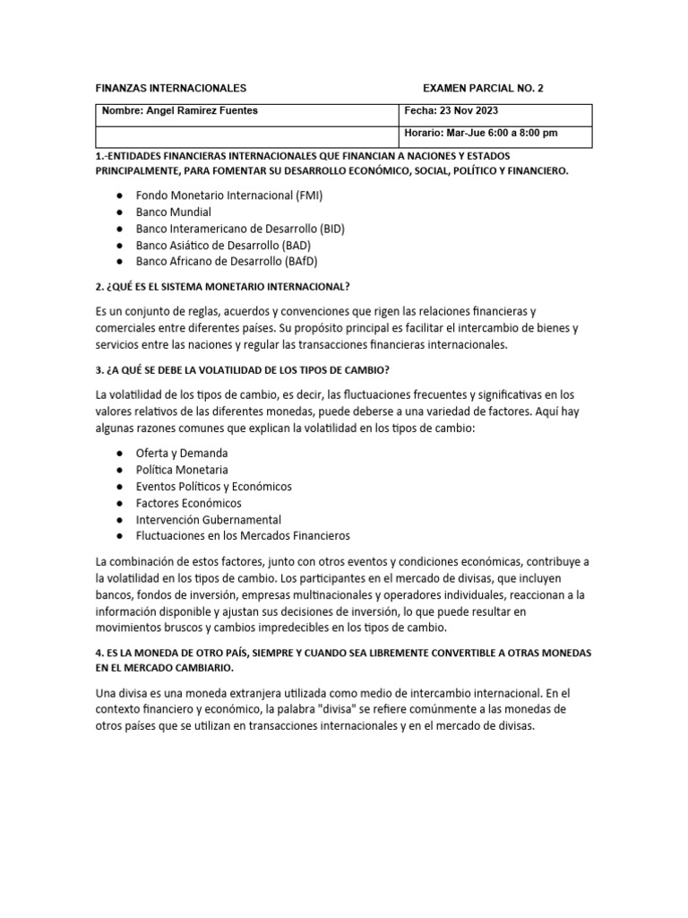 Examen Parcial 2 Arf | PDF | Tipo de cambio | Moneda