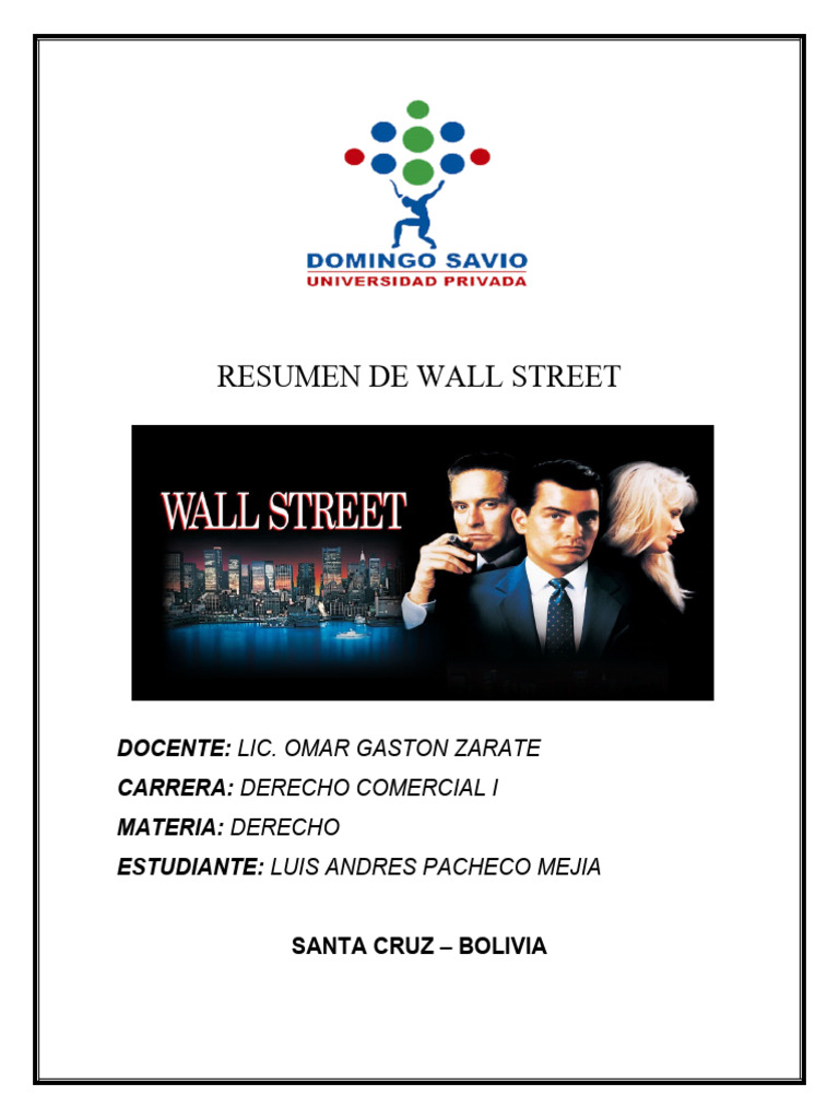 Resumen de Wall Street | PDF