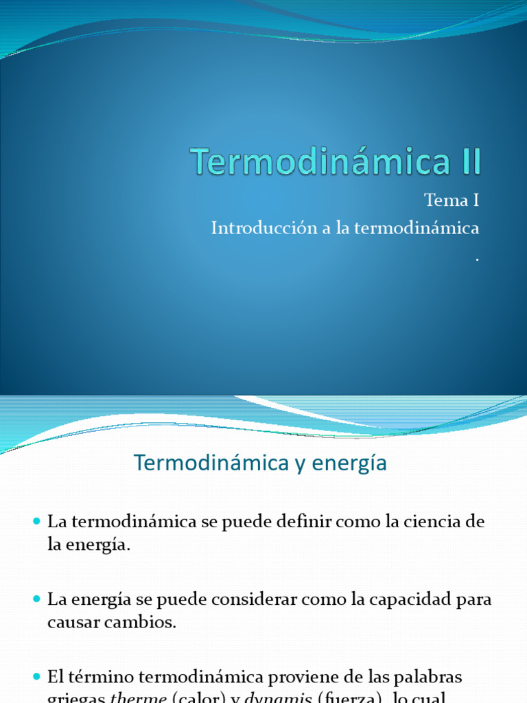 Clase 1 - Introducción A La Termodinámica | PDF | Termodinámica | Temperatura