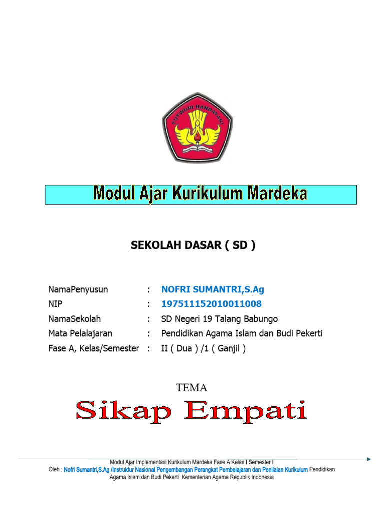 Modul Ajar Kelas 2 Bab Iii Sikap Empati | PDF