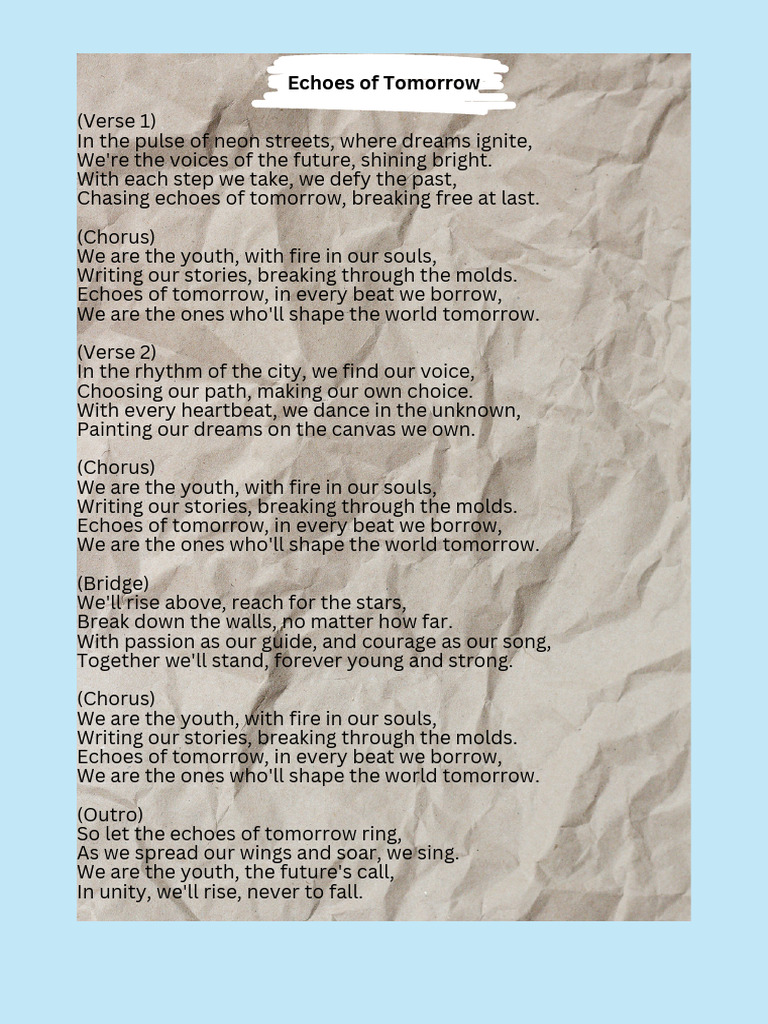 Echoes of Tomorrow | PDF