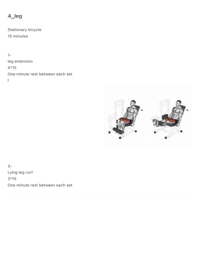 Leg Workout Routine with Stationary Bike | PDF