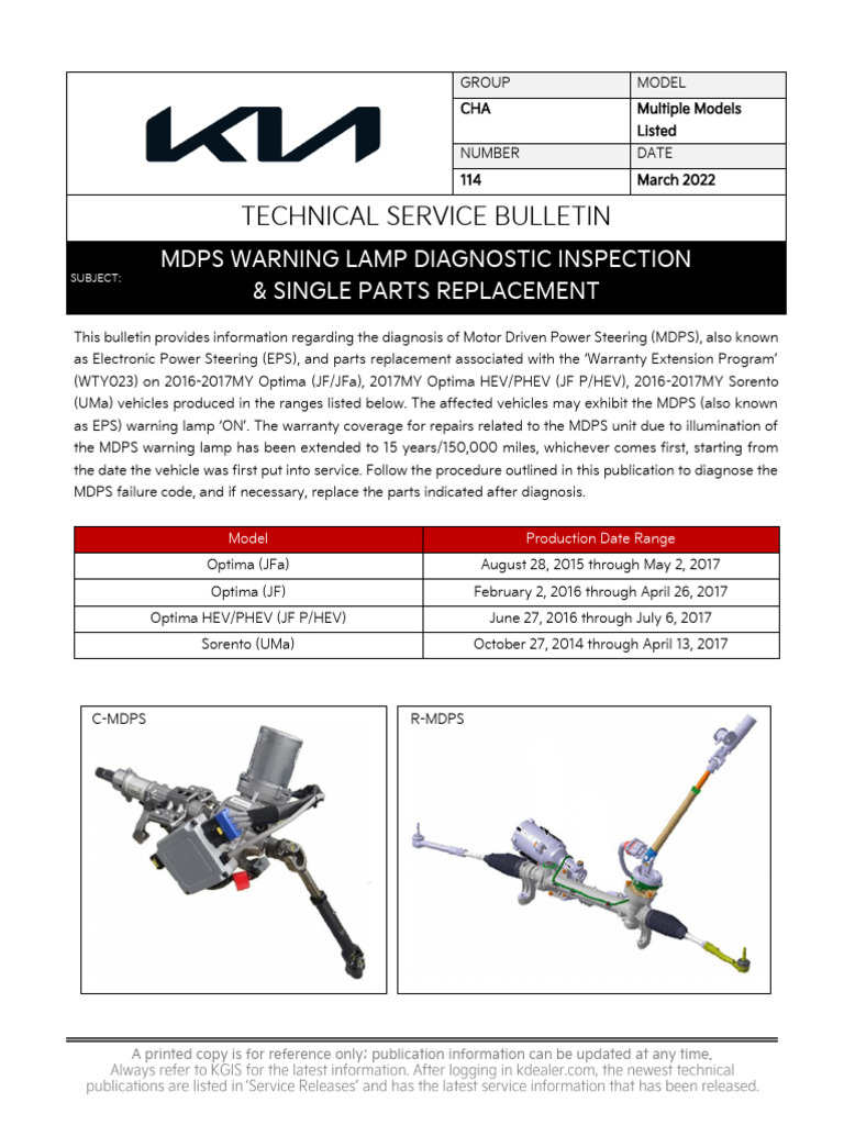 MDPS Warning Lamp Diagnosis Guide | PDF | Manual Transmission ...
