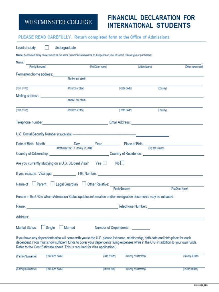 Financial Declaration Ac - 2 | PDF | Travel Visa | Tuition Payments