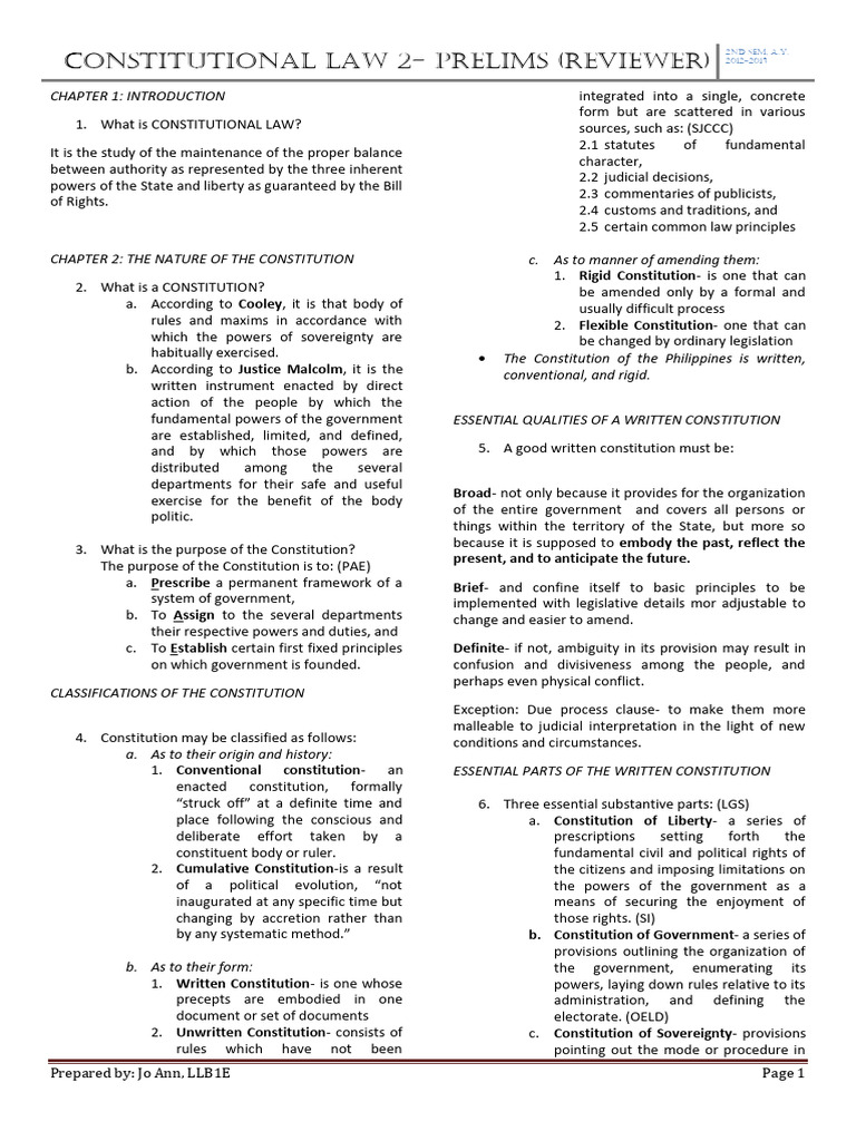 ConstiLaw2 Reviewer | Download Free PDF | Constitutional Amendment | Eminent Domain