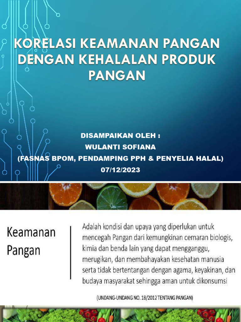 Korelasi Keamanan Pangan Dengan Kehalalan Produk Pangan Terbaru ... Korelasi Keamanan Pangan Dengan Kehalalan Produk Pangan Terbaru ...