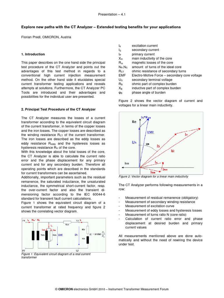 CT Analyzer: Advanced Testing Guide | PDF | Transformer | Electricity